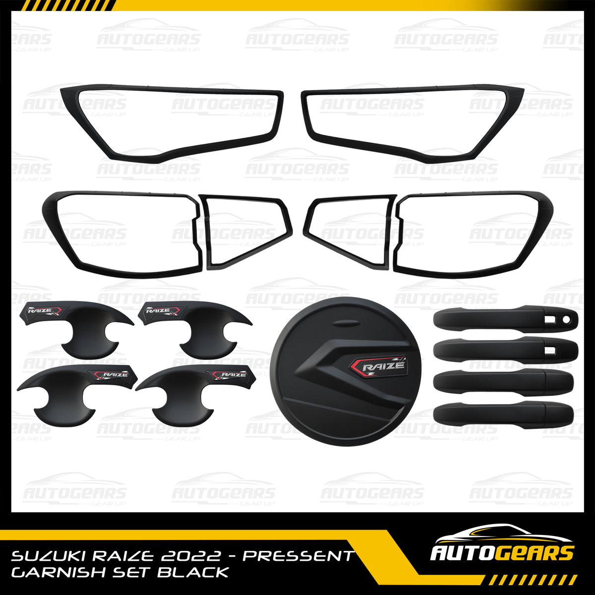 Toyota Raize (2022 - 2026) Matte Black Garnish Set V2 – Autogears PH
