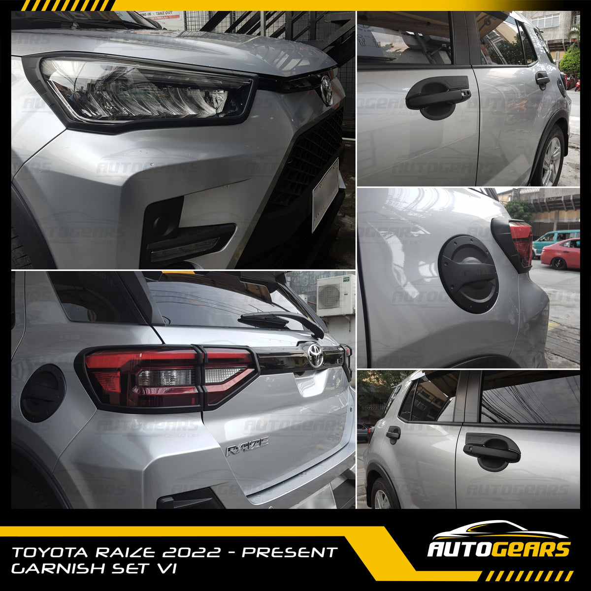 Toyota Raize (2022 - 2026) Matte Black Garnish Set V1 – Autogears PH