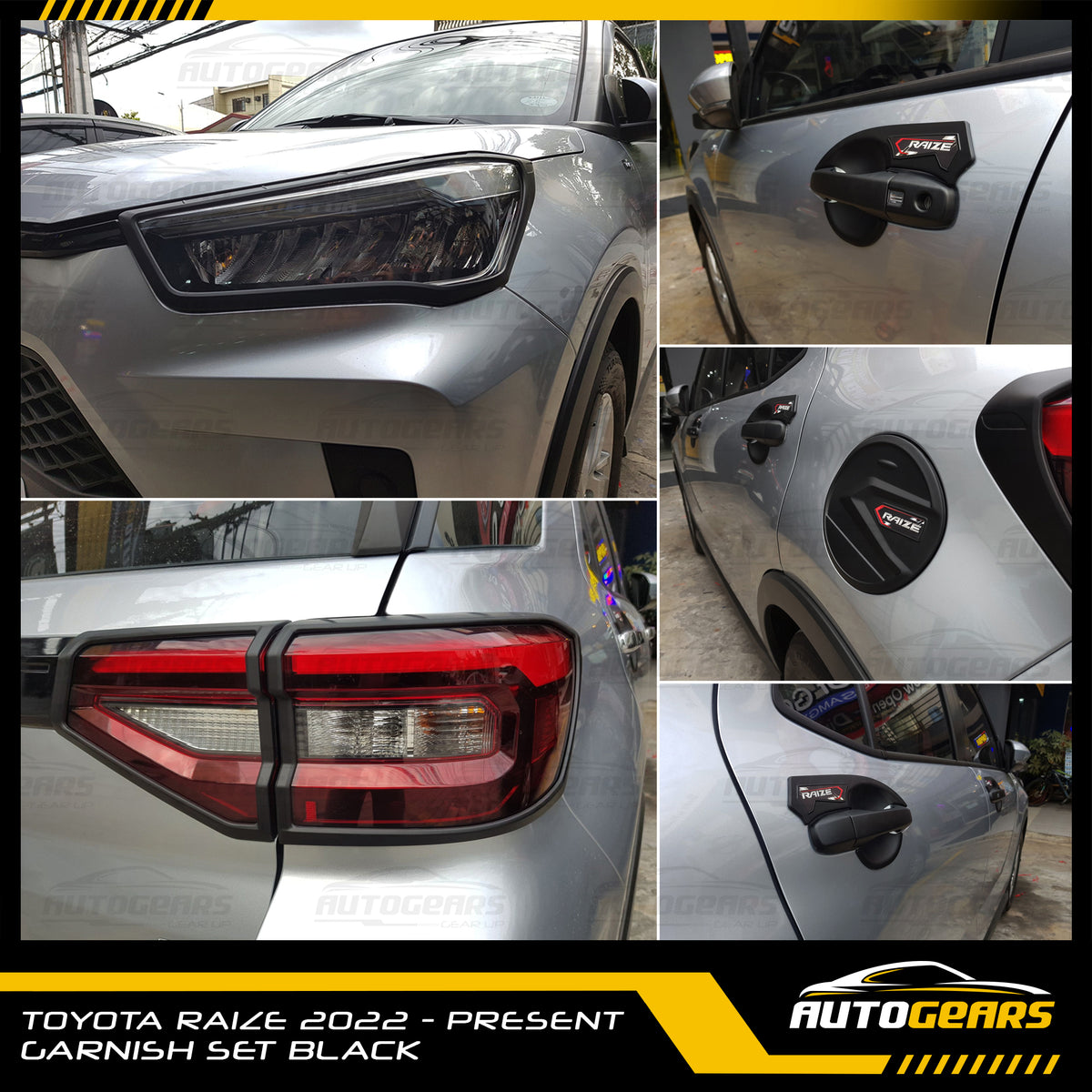 Toyota Raize (2022 - 2026) Matte Black Garnish Set V2 – Autogears PH