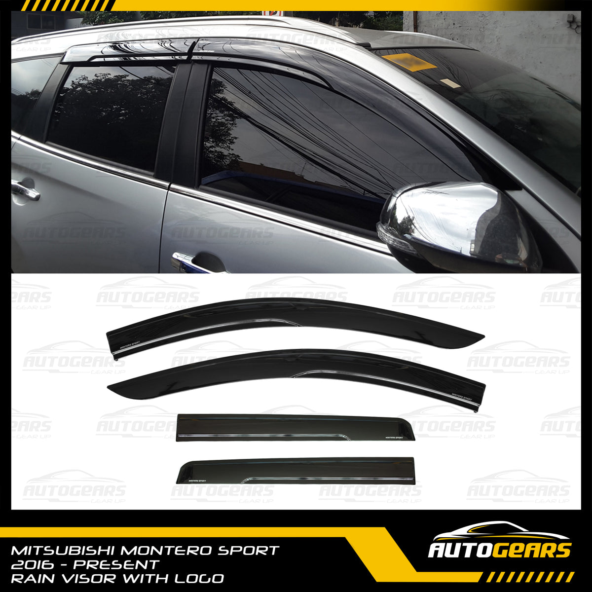 Mitsubishi Montero Sport (2016 - 2026) Rain Visor with Logo – Autogears PH