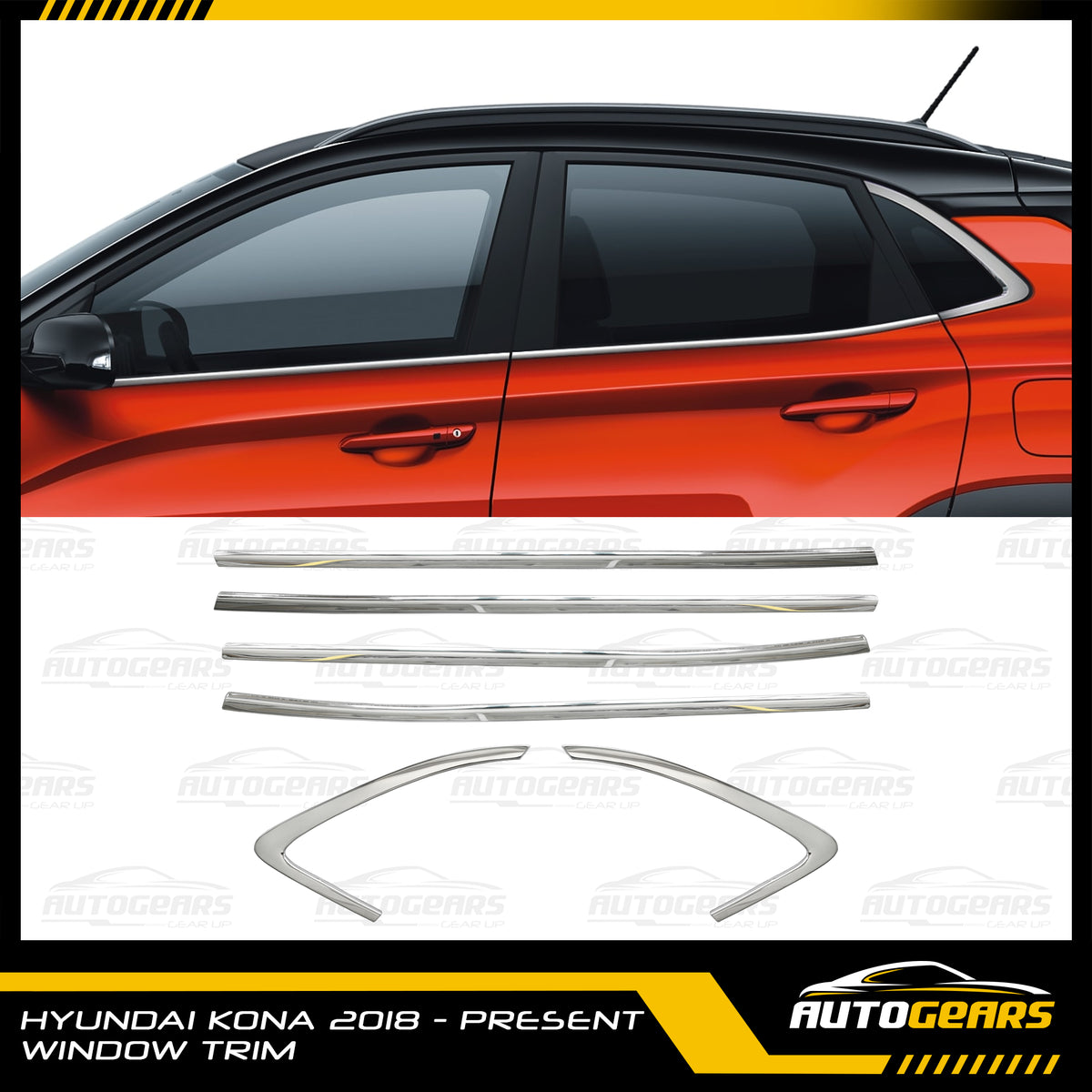 Hyundai Kona (2018 - 2022) Lower Window Trim – Autogears PH